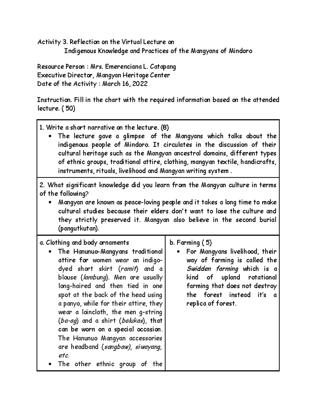 Reflection on Webinar - Activity 3. Reflection on the Virtual Lecture ...
