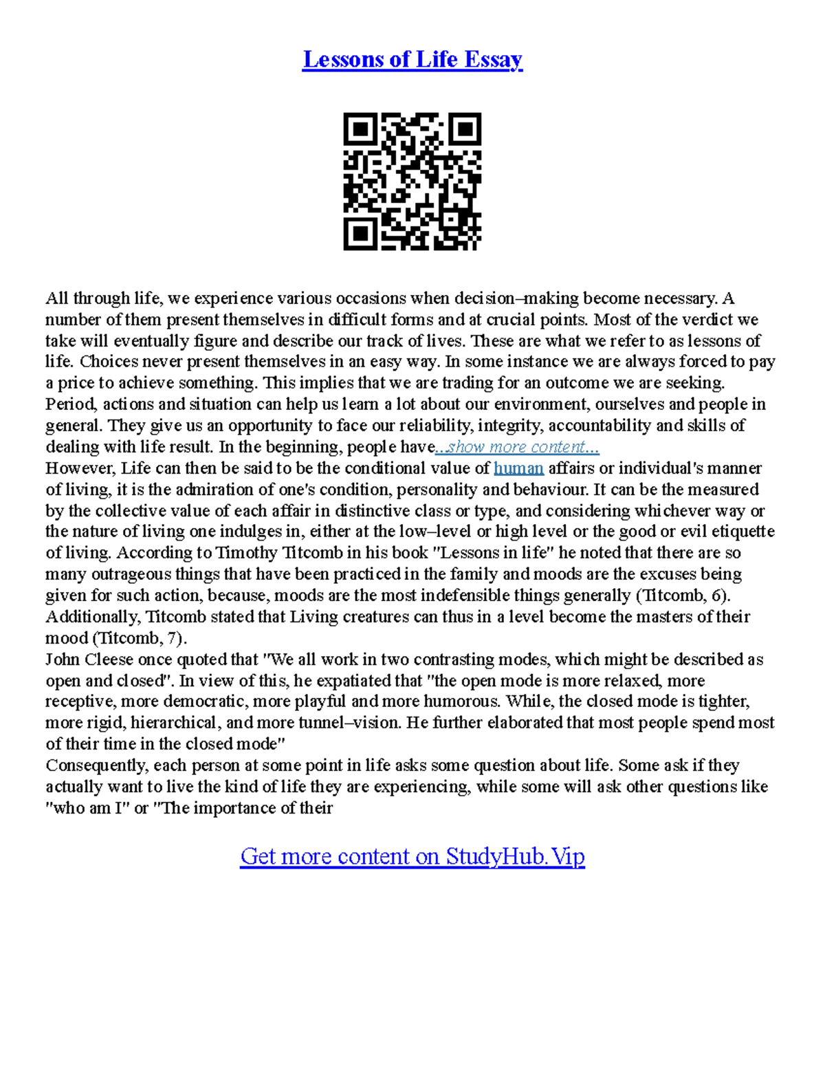 Narrative Essays About Life - Lessons of Life Essay All through life ...