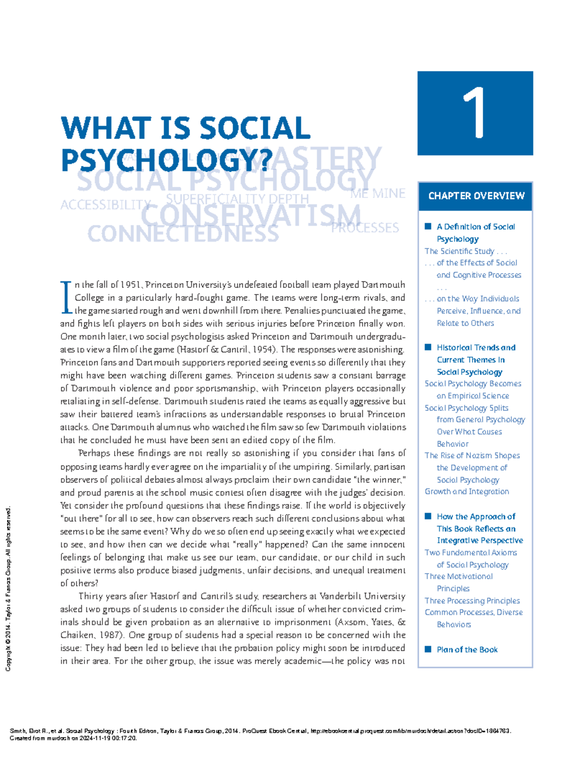 Social Psychology Fourth Edition - (1 What is Social Psychology ) - I n ...