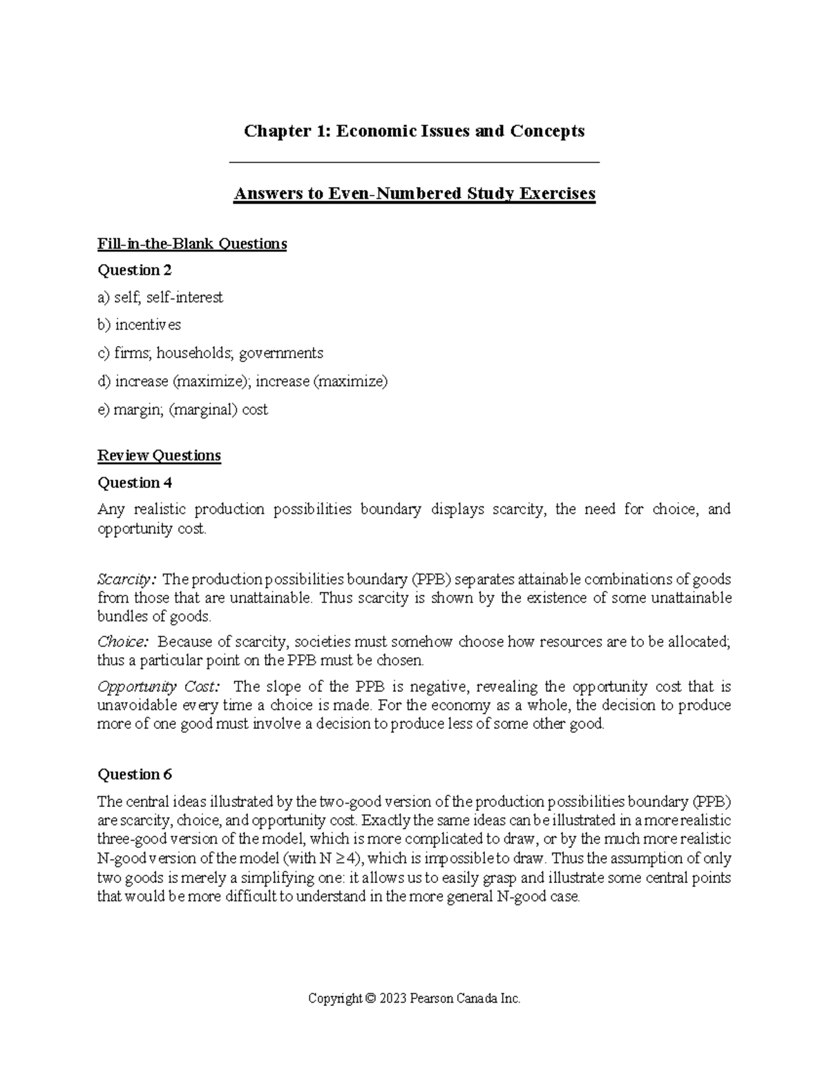 CH01 - practice - Chapter 1: Economic Issues and Concepts