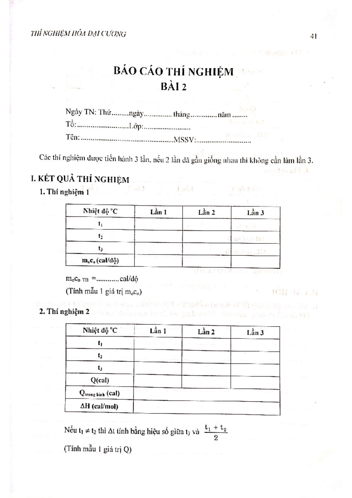 Mau bao cao thi nghiem HDC - Hóa sinh hóa học thực phẩm - Studocu
