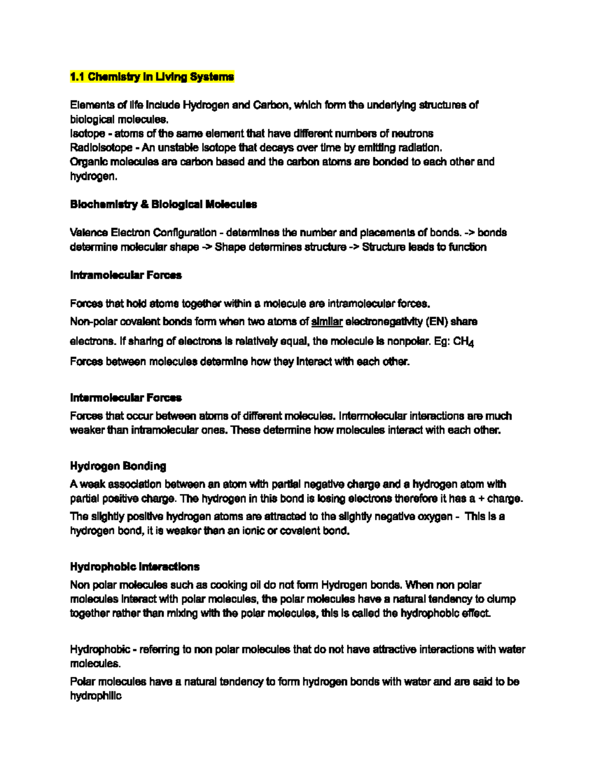 Biology Grade 11 - Unit 1 - Chapter 1 - Studocu