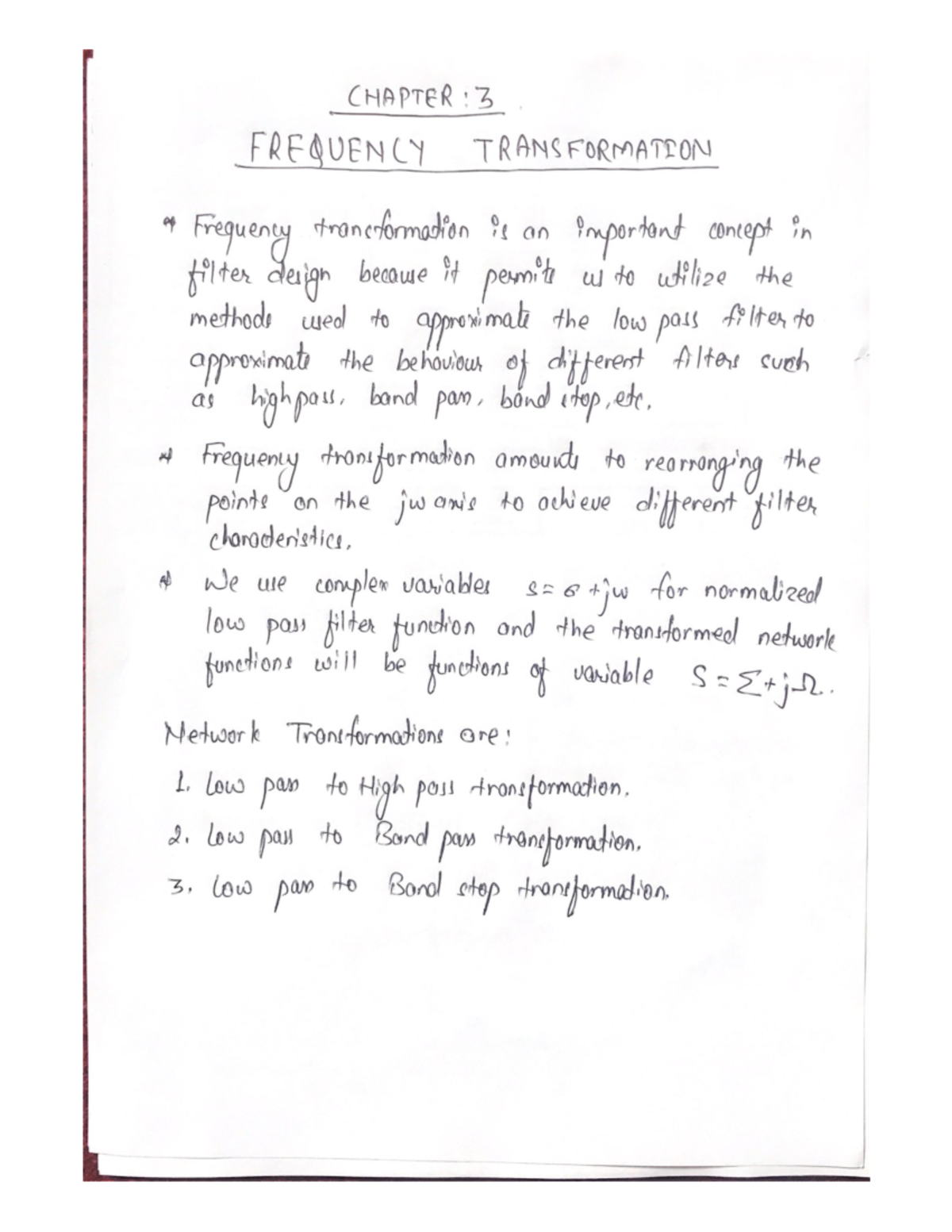 Chapter 3 - Filter Design Notes - filter design - Studocu