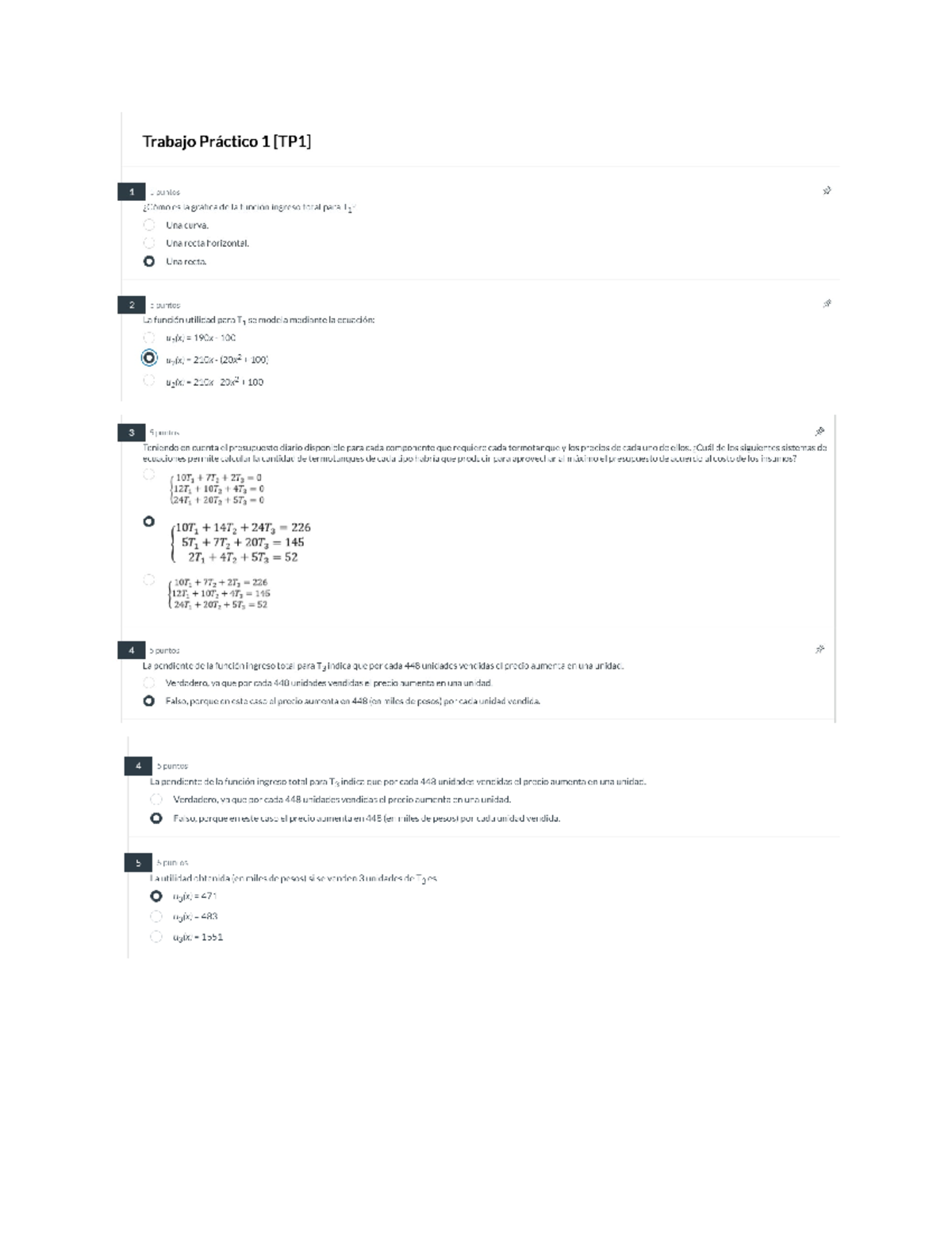 TP 1 Algebra Contador - Trabajo Práctico 1 1 5 puntos es la gráfica de la función ingreso total ...