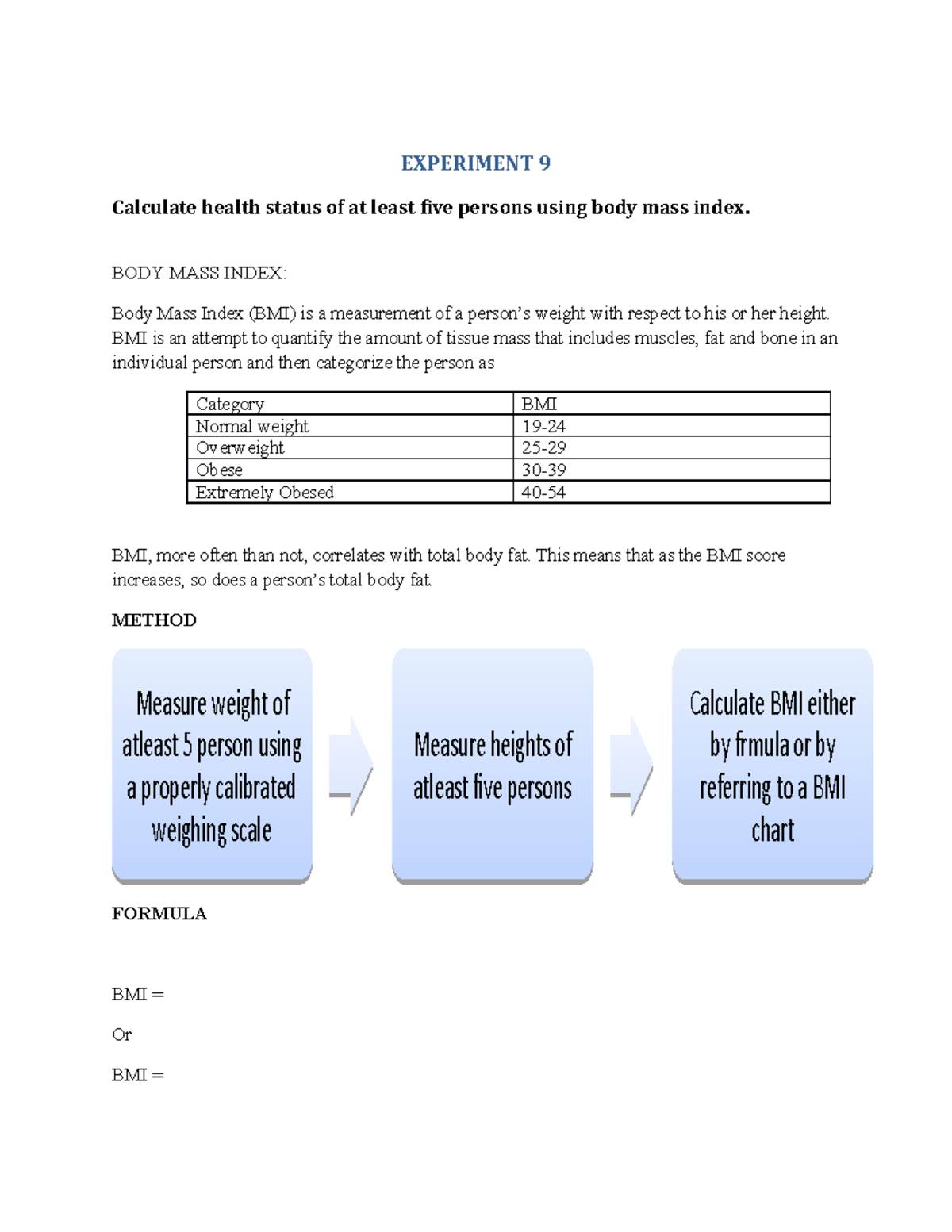 Experiment 9 - Help you to learn - EXPERIMENT 9 Calculate health status ...