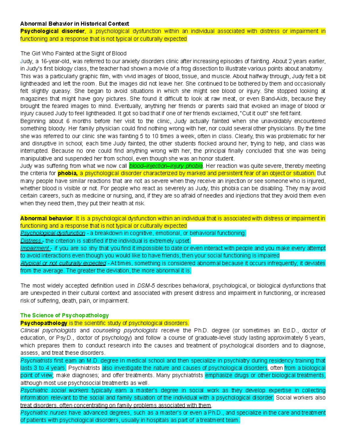 1History of Abnormal Psychology.docx - Abnormal Behavior in Historical ...
