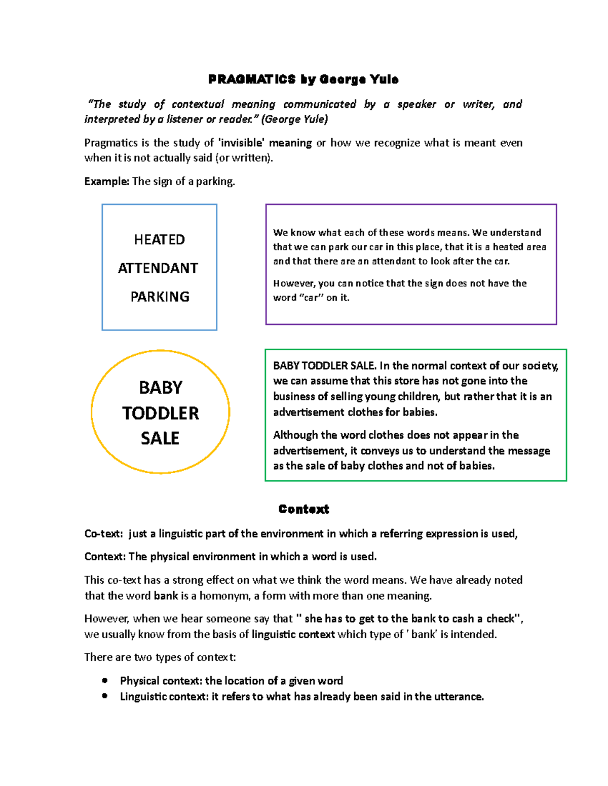 Pragmatics by George Yule - PRAGMATICS by George Yule “The study of ...