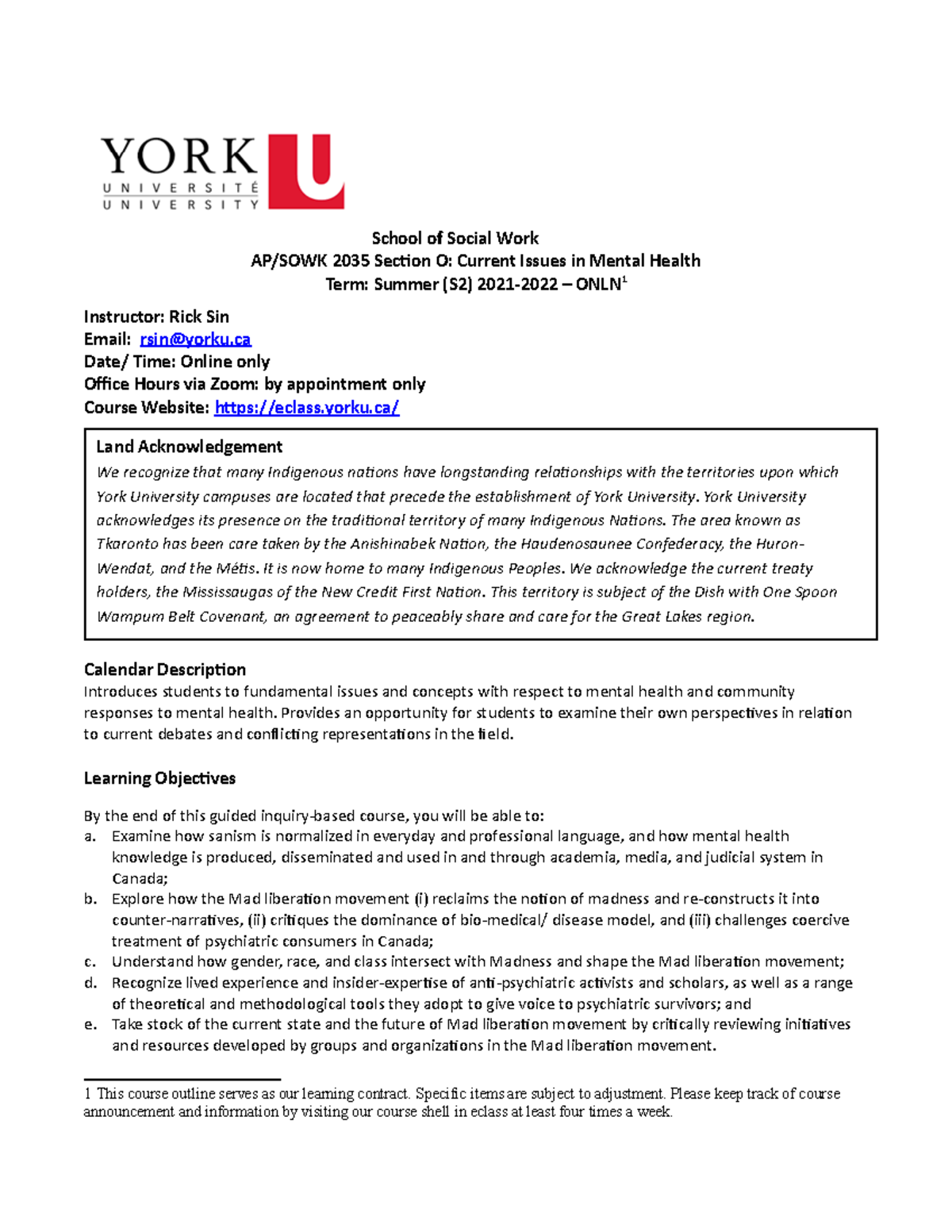 SOWK 2035 M 2021-2022 S2 - Course Outline - School of Social Work AP ...