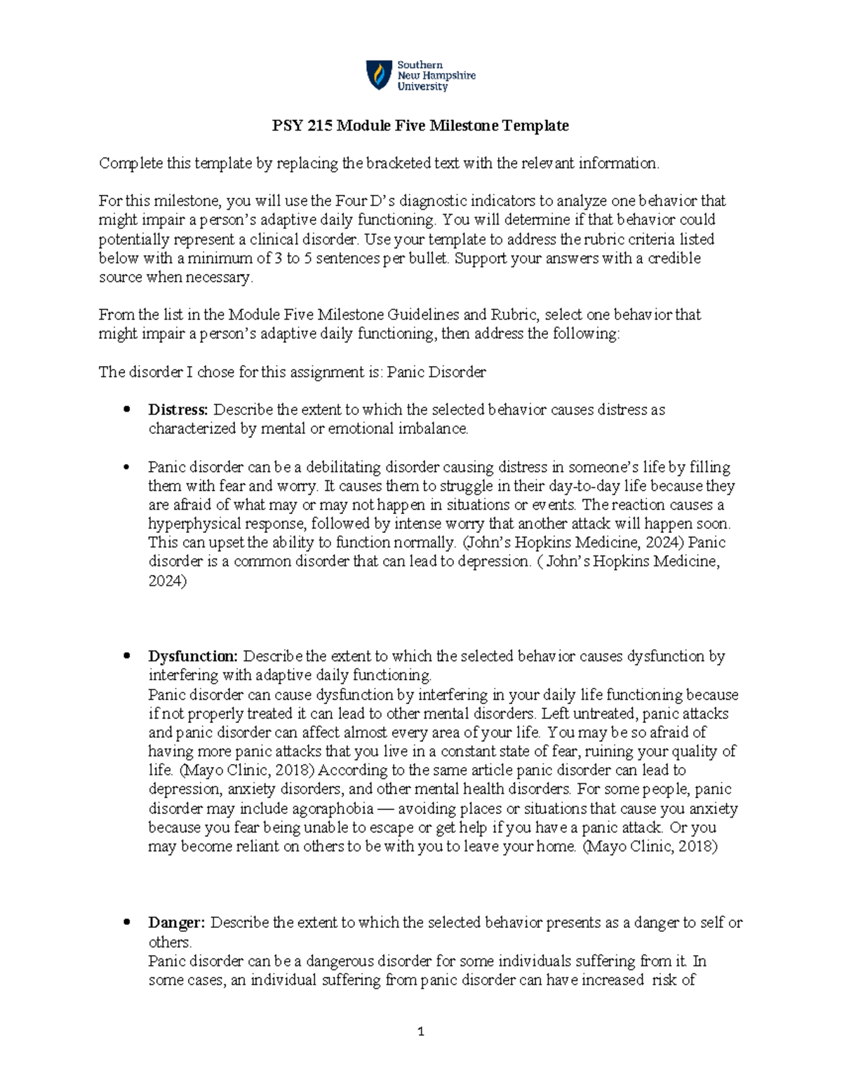 PSY 215 Module Five Milestone Template Submit - PSY 215 Module Five ...