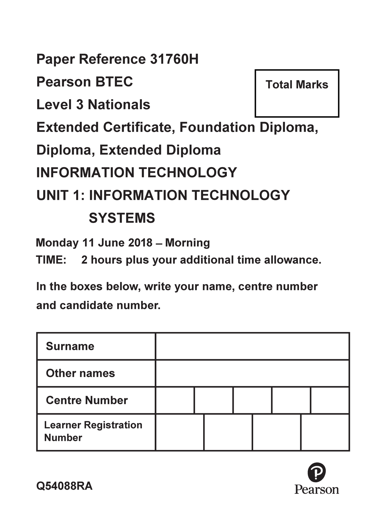 24pt A3 31760 H Question Paper - Q54088RA In the boxes below, write ...
