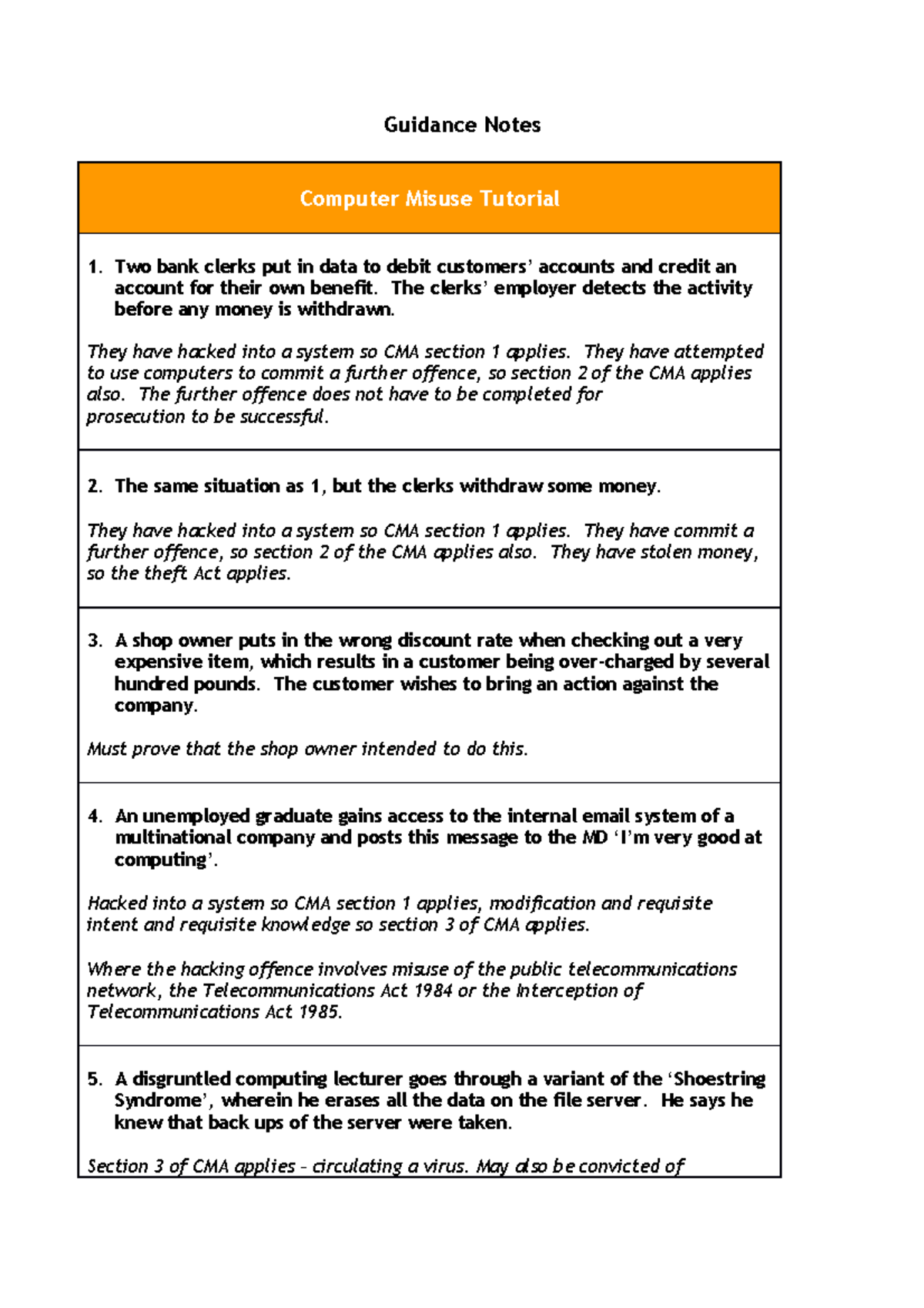 4 Computer Misuse - Lecture notes 4 - Guidance Notes Computer Misuse ...