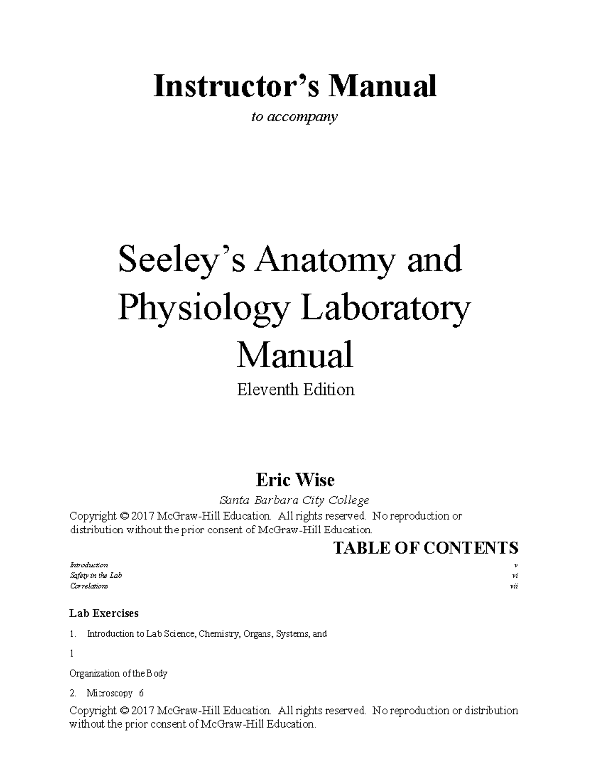 Seeleys Anatomy and Physiology 11th Edit - Instructor’s Manual to accompany Seeley’s Anatomy and ...
