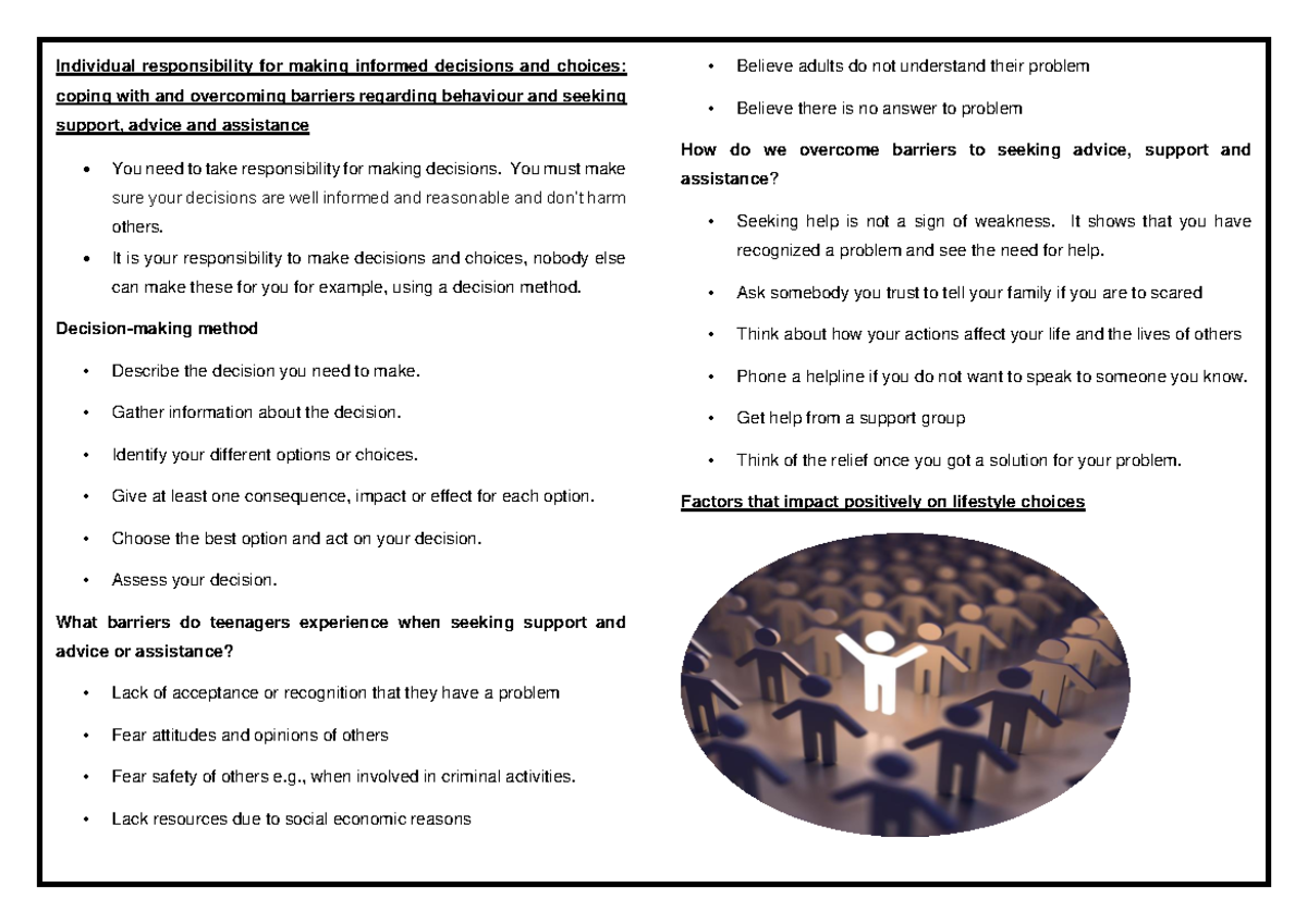 GR11 Development of self in society - Individual responsibility for ...