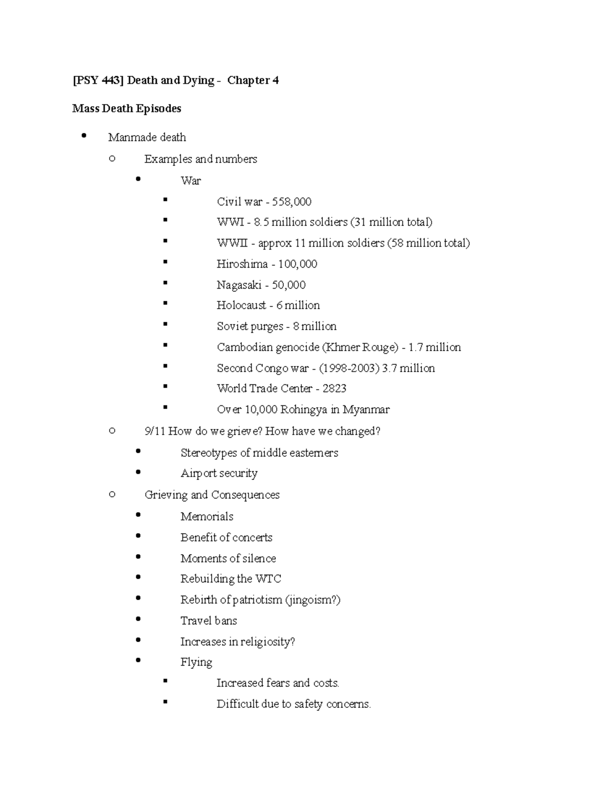 [PSY 443] Death and Dying - Chapter 4 - [PSY 443] Death and Dying ...