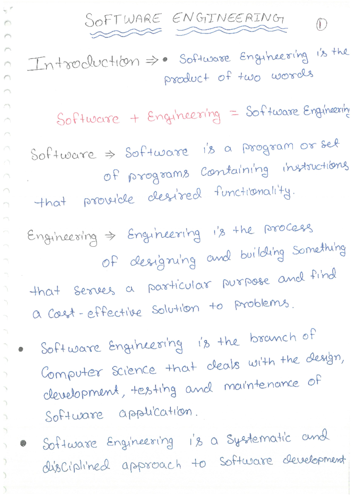 Software engineering notes - BCA - Studocu