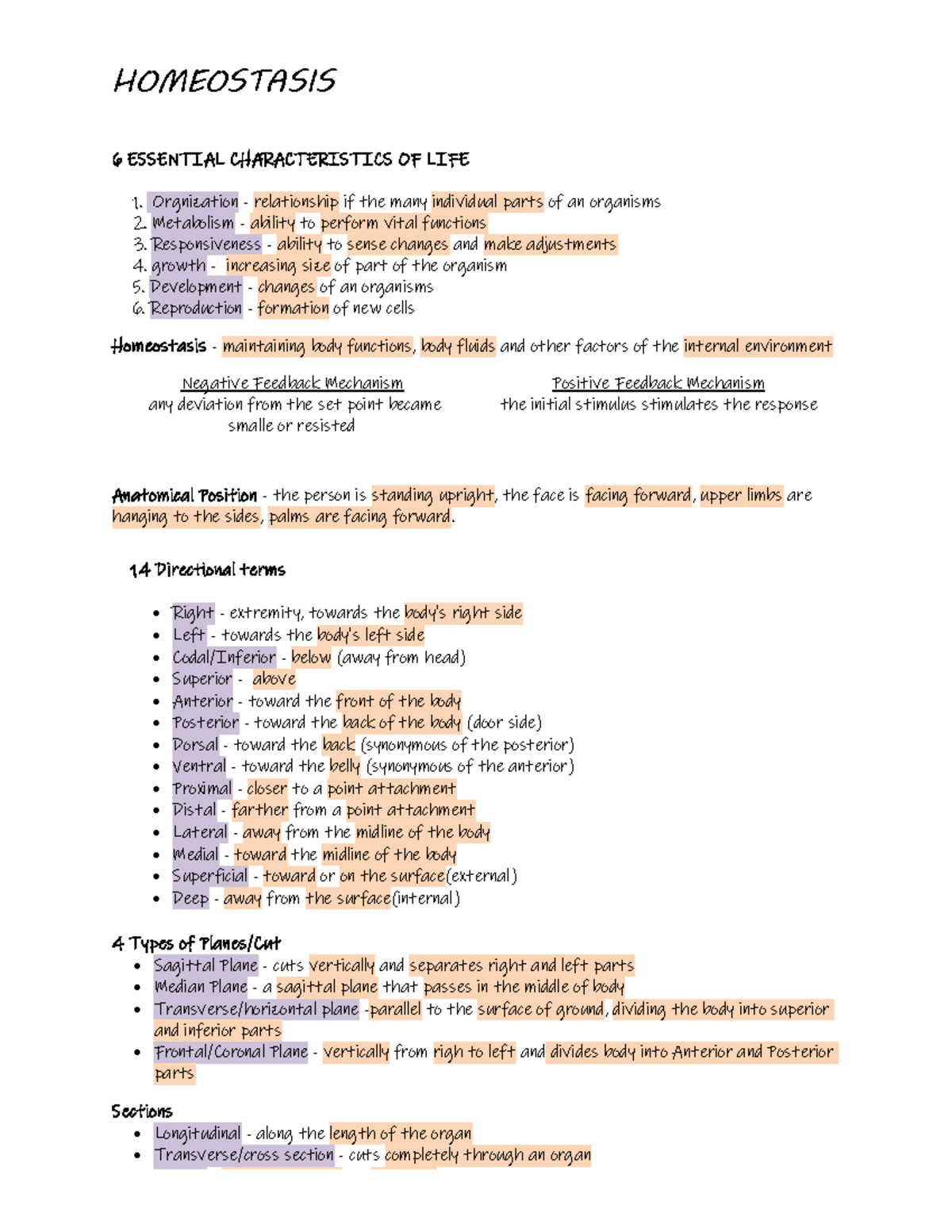 Homeostasis - 6 ESSENTIAL CHARACTERISTICS OF LIFE Orgnization ...