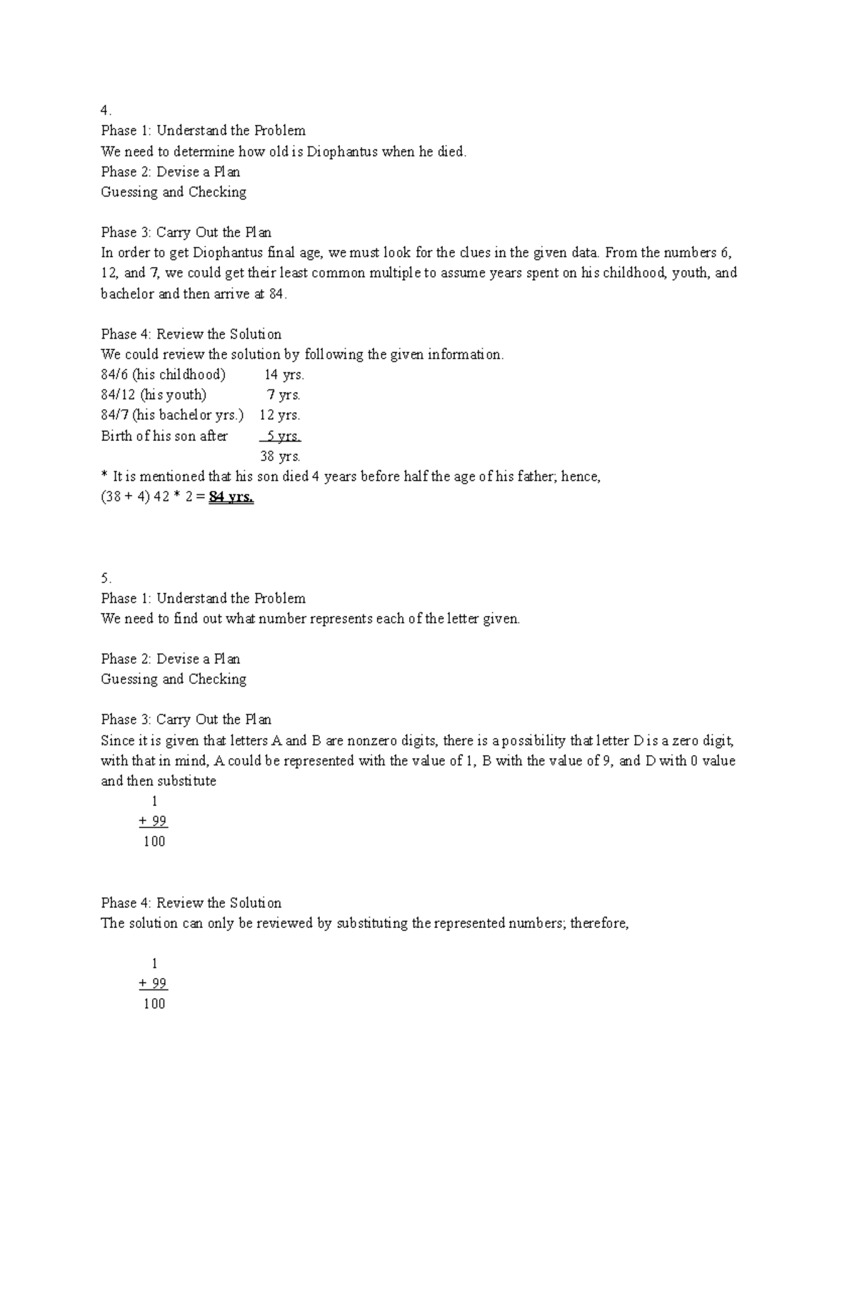 Modmath exercise draft - 4. Phase 1: Understand the Problem We need to ...