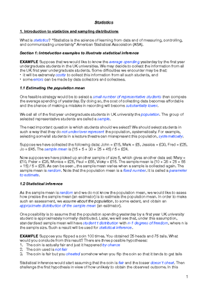 1. Intro to stats and sampling distributions - 1. Intro to Stats and ...