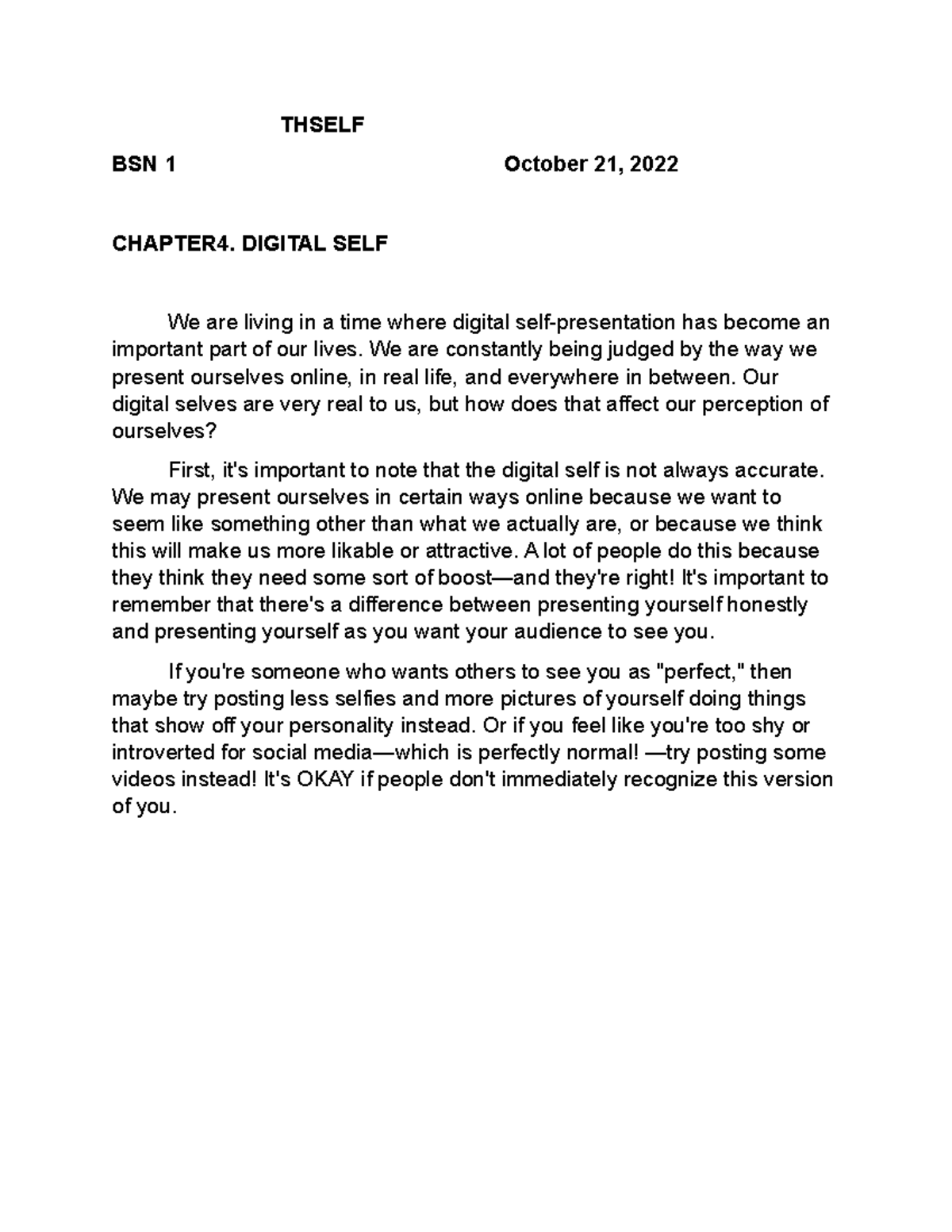 Thself Digital - carry on learning hehe - THSELF BSN 1 October 21, 2022 ...