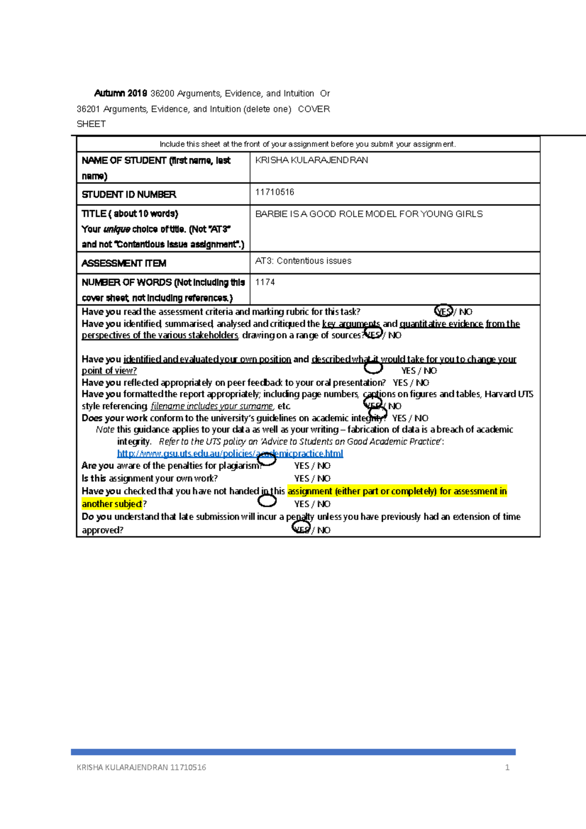 11710516 AT3 - Assessment Task 3 - Autumn 2019 36200 Arguments ...