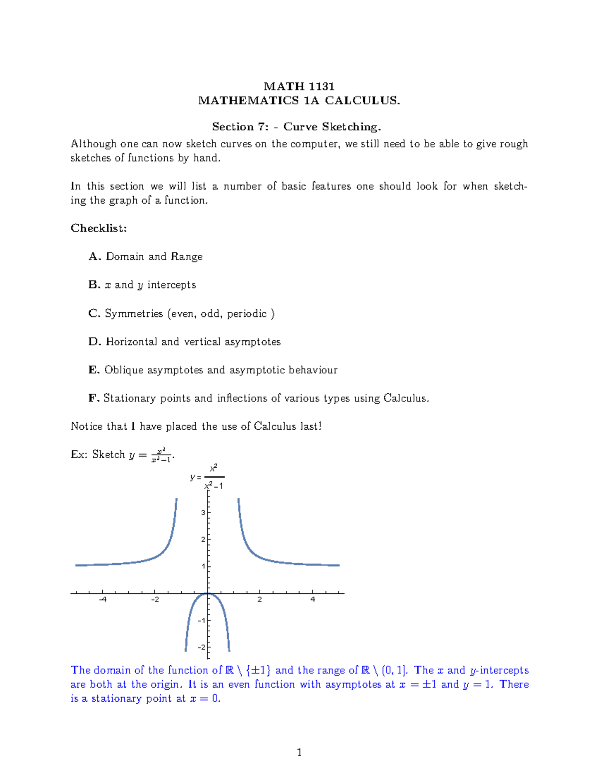 Completed Notes 07 - MATH 1131 MATHEMATICS 1A CALCULUS. Section 7 ...