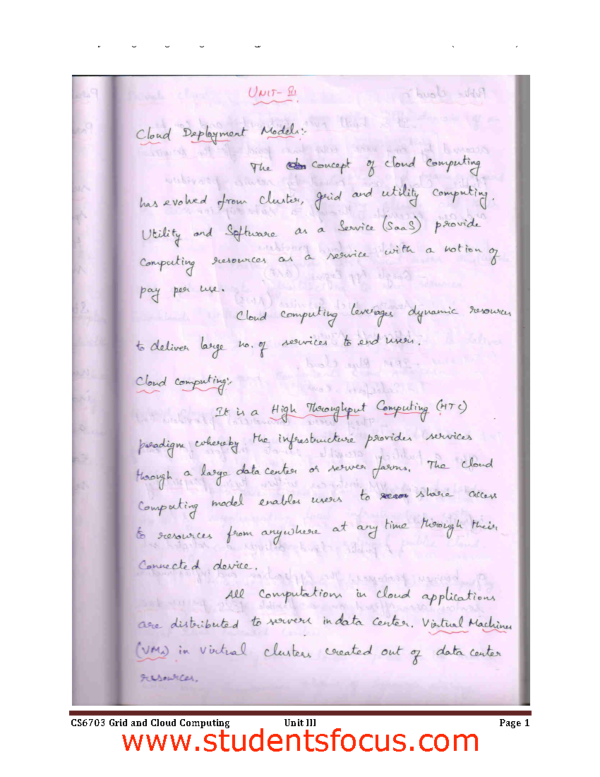 104733 2013 regulation - CS6703 Grid and Cloud Computing Unit III Page ...