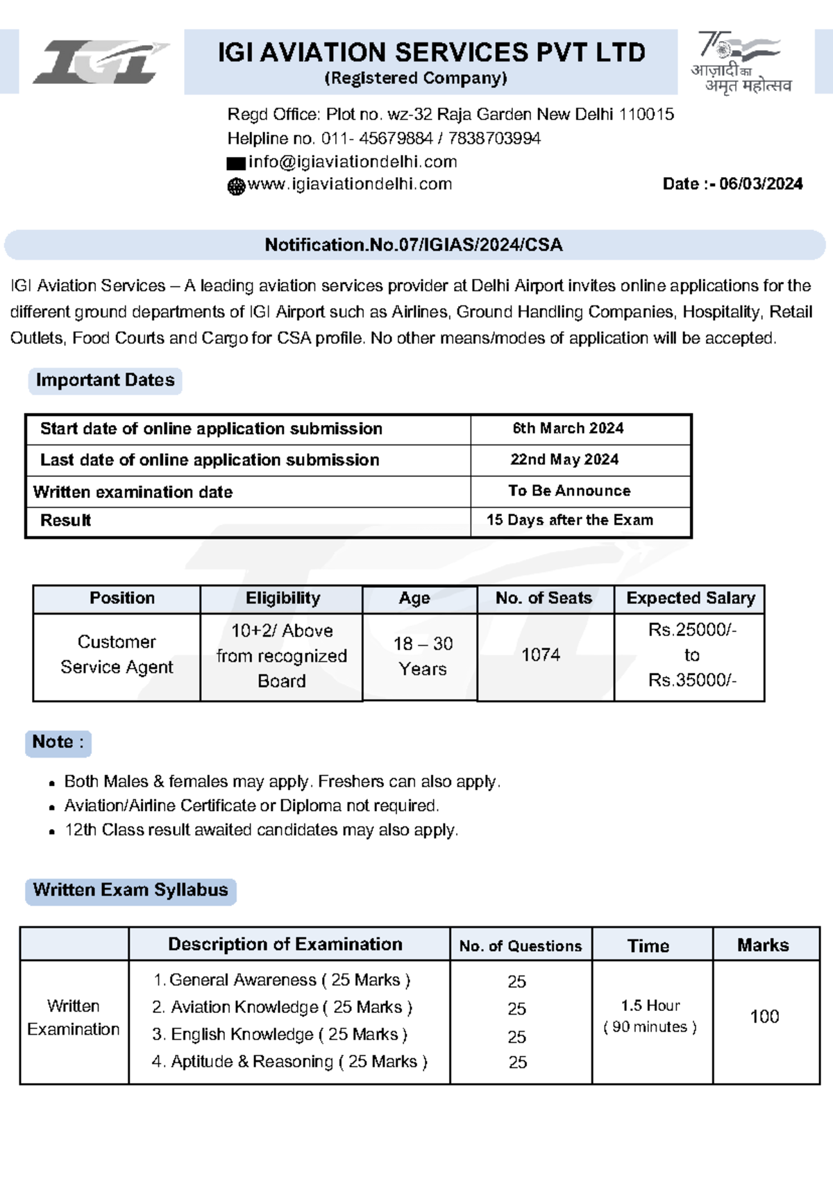 IGI-English-Adv-2024 - 1 Hour ( 90 minutes ) 100 Position Eligibility ...