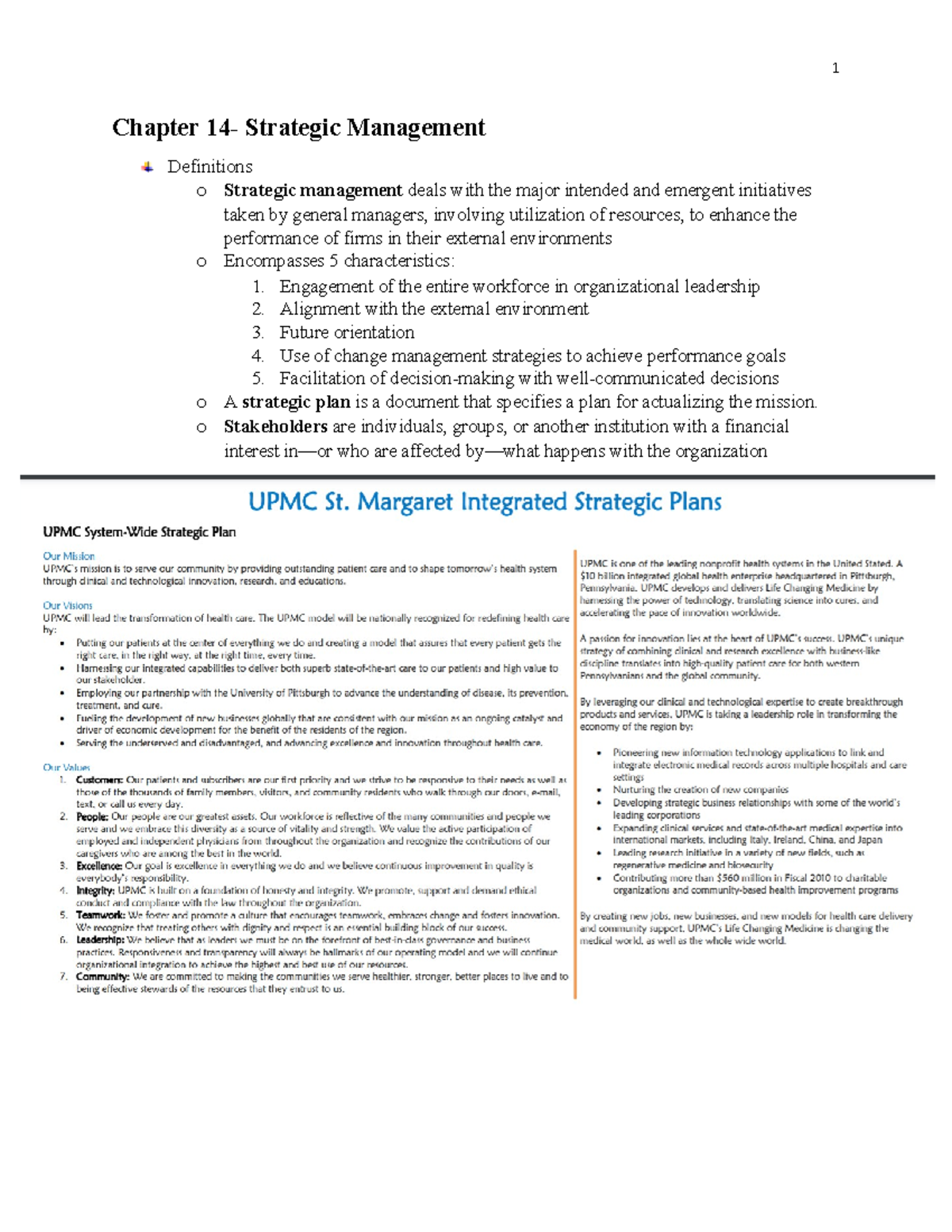 Chapter 14- Strategic Management- Student - Chapter 14- Strategic ...