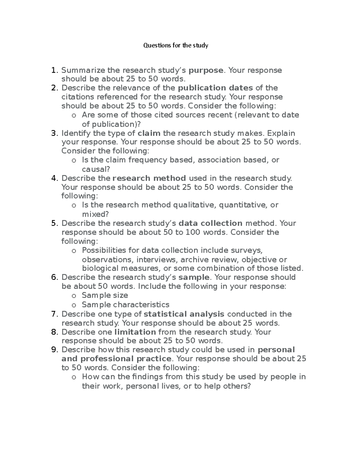 Study questions - Module 4 - Questions for the study Summarize the ...