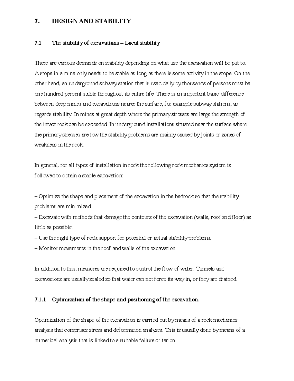Chapter 7 - Design and stability - 7. DESIGN AND STABILITY 7 The ...