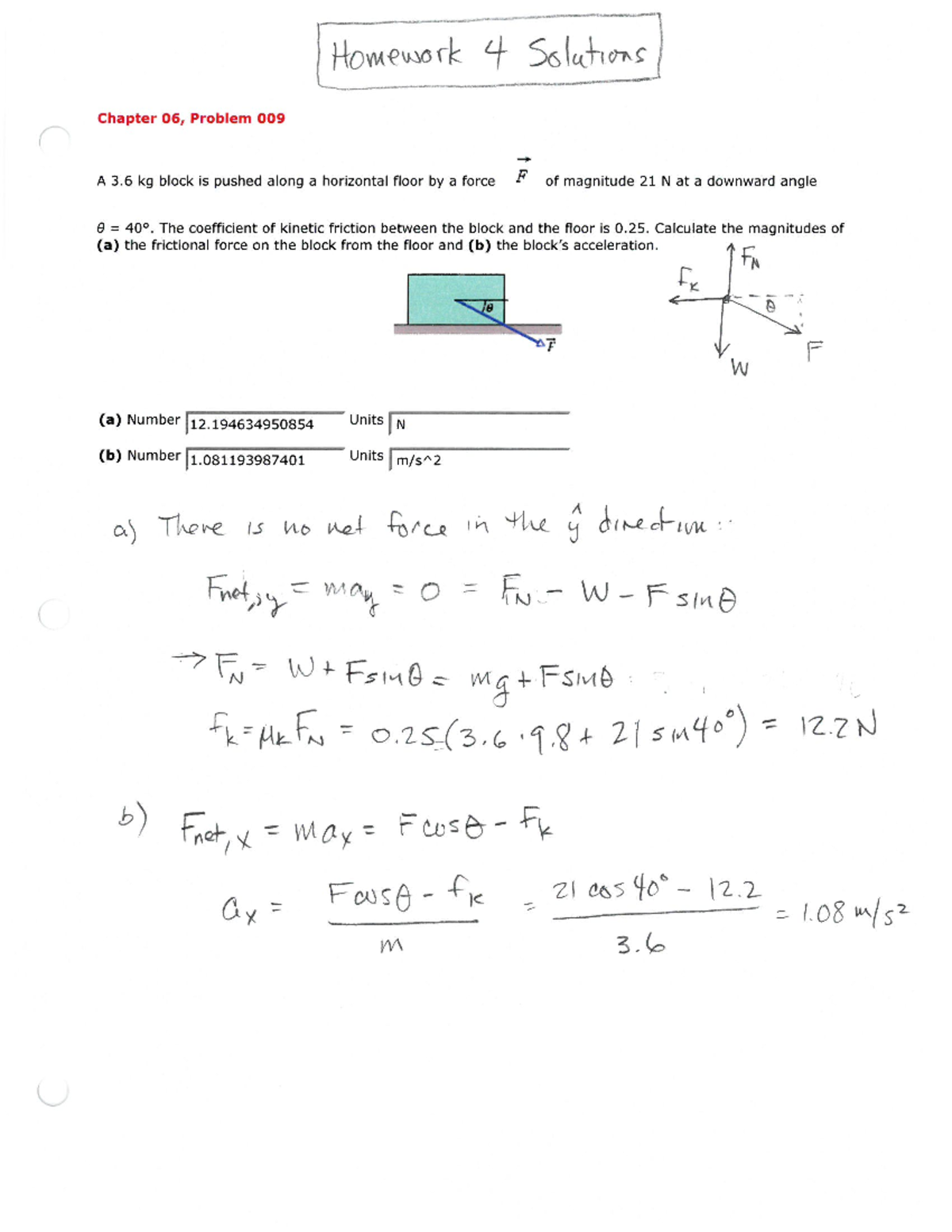 Homework 4 Solutions - Answer key - PHYS1611000A - Studocu