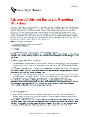 Chm151 v4 wk5 redox reactions lab report observational - CHM/151 v ...