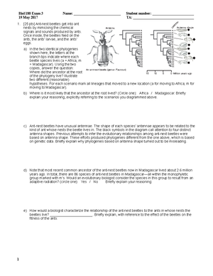 Biol 180 Prac Exam 3 - practice exam - Biology 180 Practice Exam 5 Nov ...