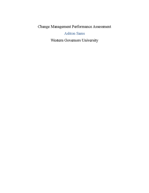 C721 Task 1 passed on 1st attempt - Change Management Performance ...