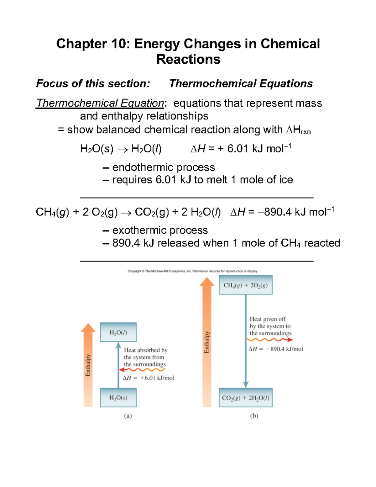 Chapter 10 pt3 Thermochemical Equations - Chapter 10: Energy Changes in ...