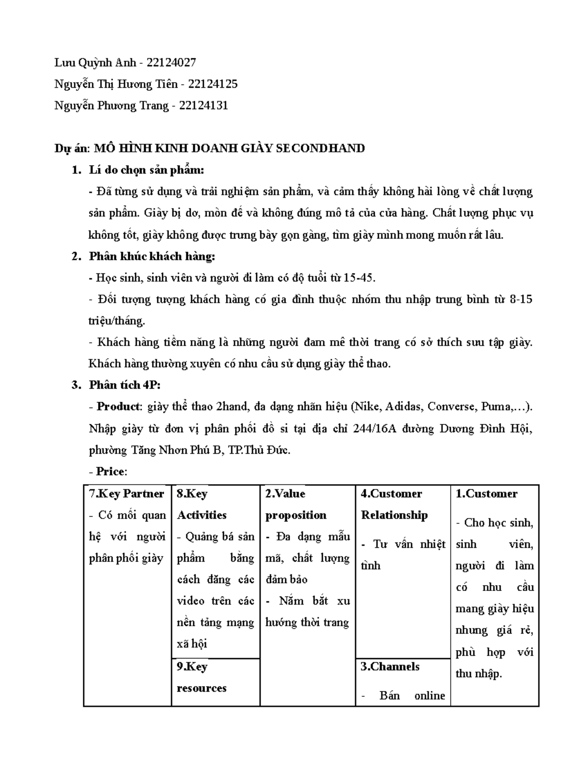 Kế-hoạch-khởi-nghiệp - L u Quỳnh Anh - 22124027ư Nguy n Th Hễ ị ương Tiên - 22124125 Nguy n Phễ ...