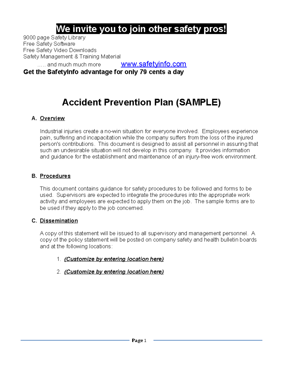 Accident Prevention Plan Elements - We invite you to join other safety ...