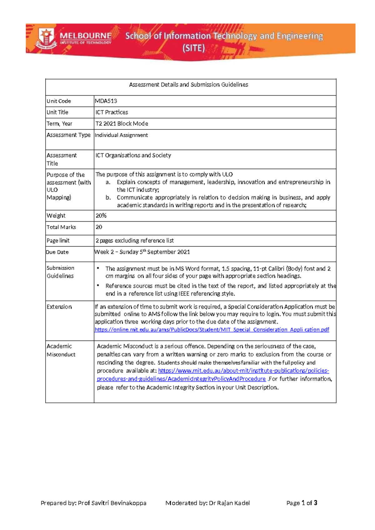 MDA513 Assignment 1 - MN 1 Assessment Details and Submission Guidelines ...