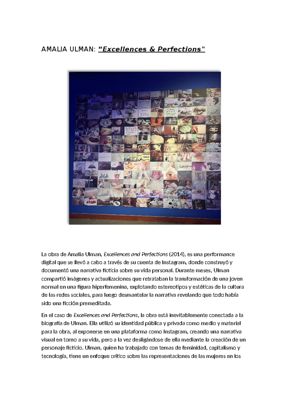 Amalia Ulman - museos - AMALIA ULMAN: “Excellences & Perfections" La ...