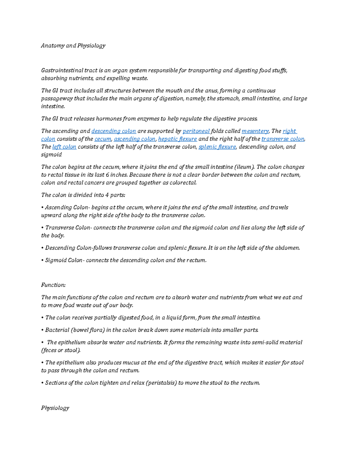 Anatomy case study Group 2 - Anatomy and Physiology Gastrointestinal ...