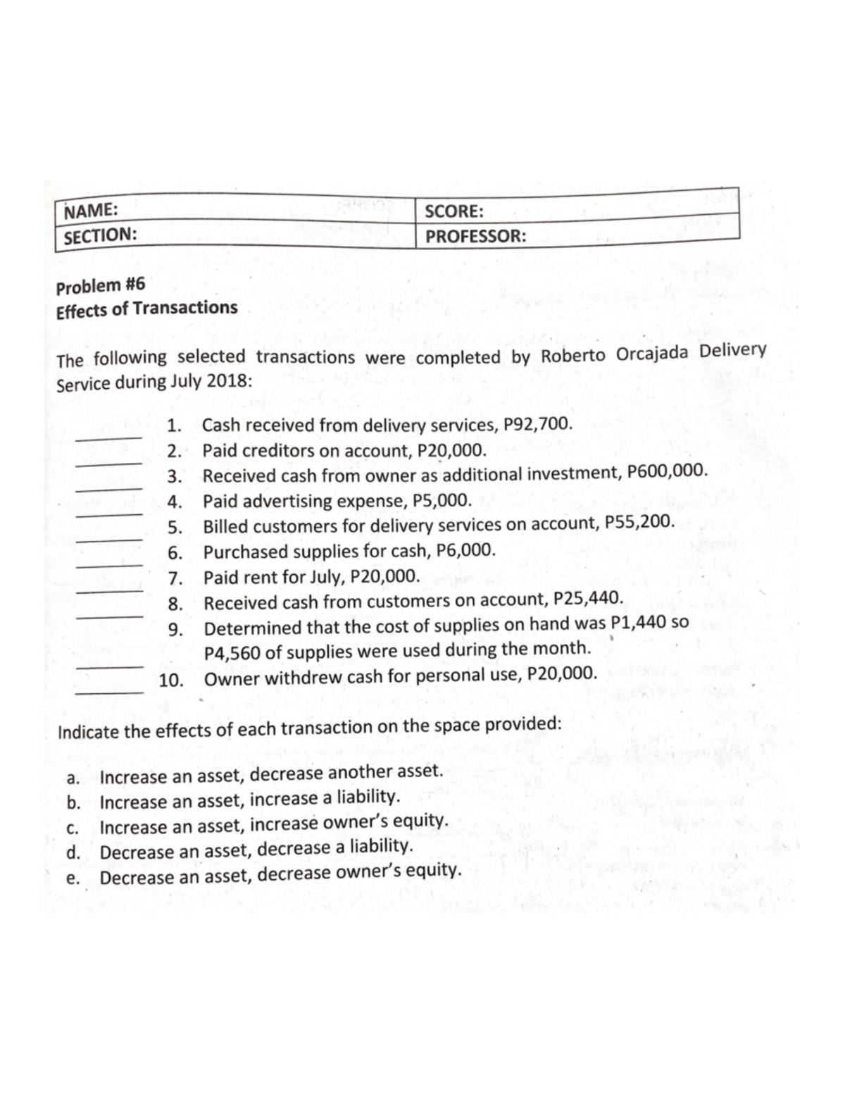 Problem 6,7 AND 8 - notes - RA on Accountancy - Studocu