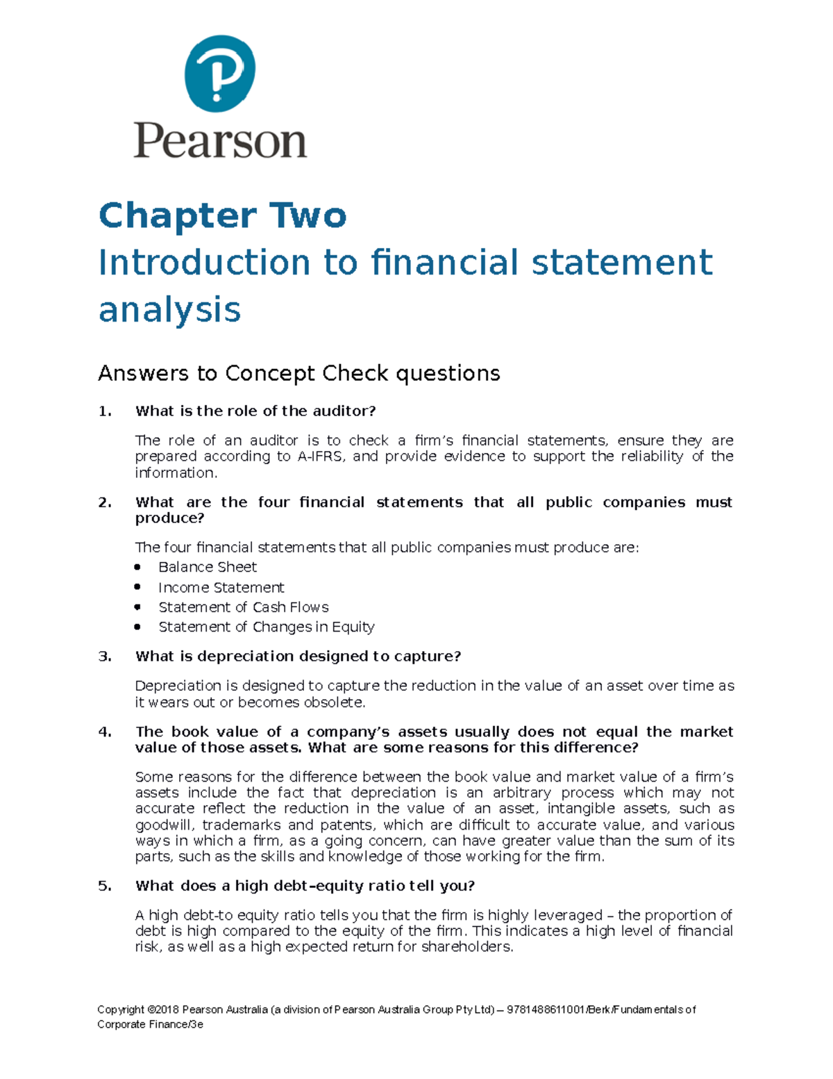 Finance questions:answers - Chapter Two Introduction to financial ...