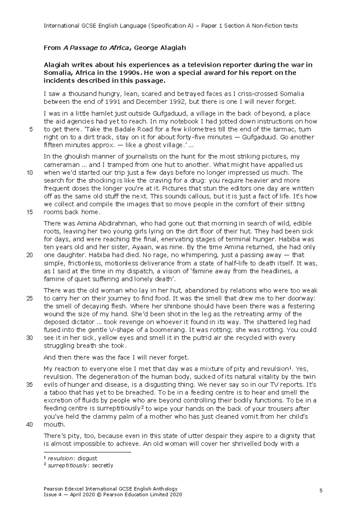 A passage to Africa - asdf - International GCSE English Language ...