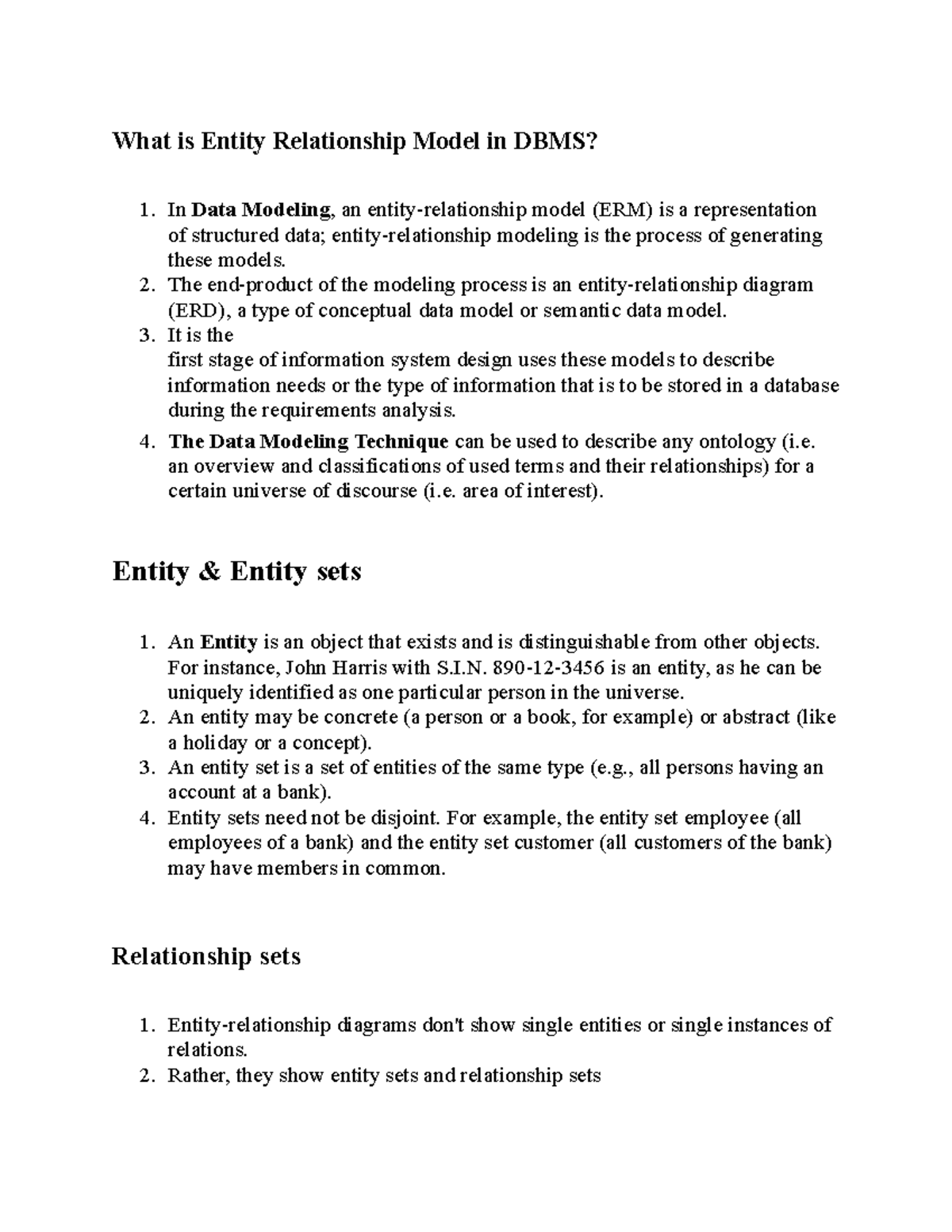 Er Diagram Entity Relationship Diagram Model Dbms Example