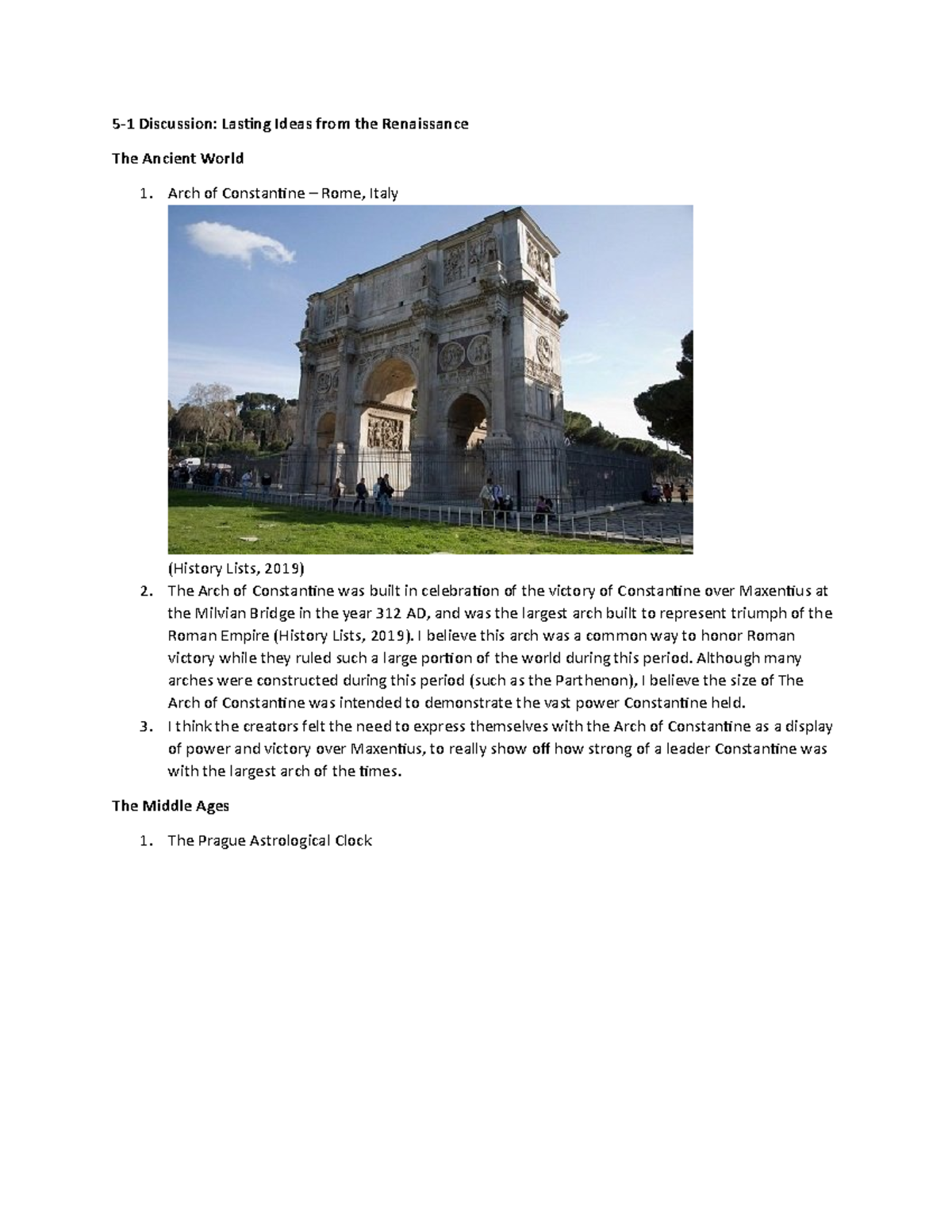 HUM 100 Discussion 5 - 5-1 Discussion: Lasing Ideas from the ...