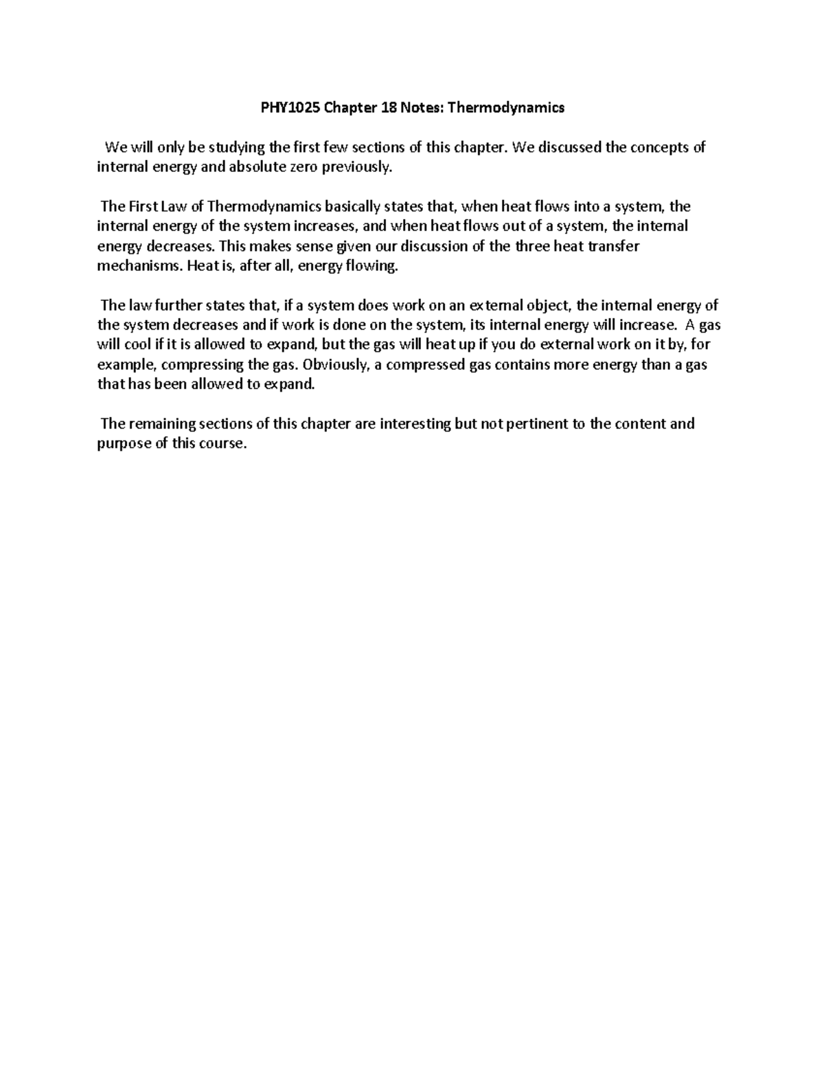 1025dlch18notes Lecture Notes 18 Warning Tt Undefined Function 32 Phy1025 Chapter 18