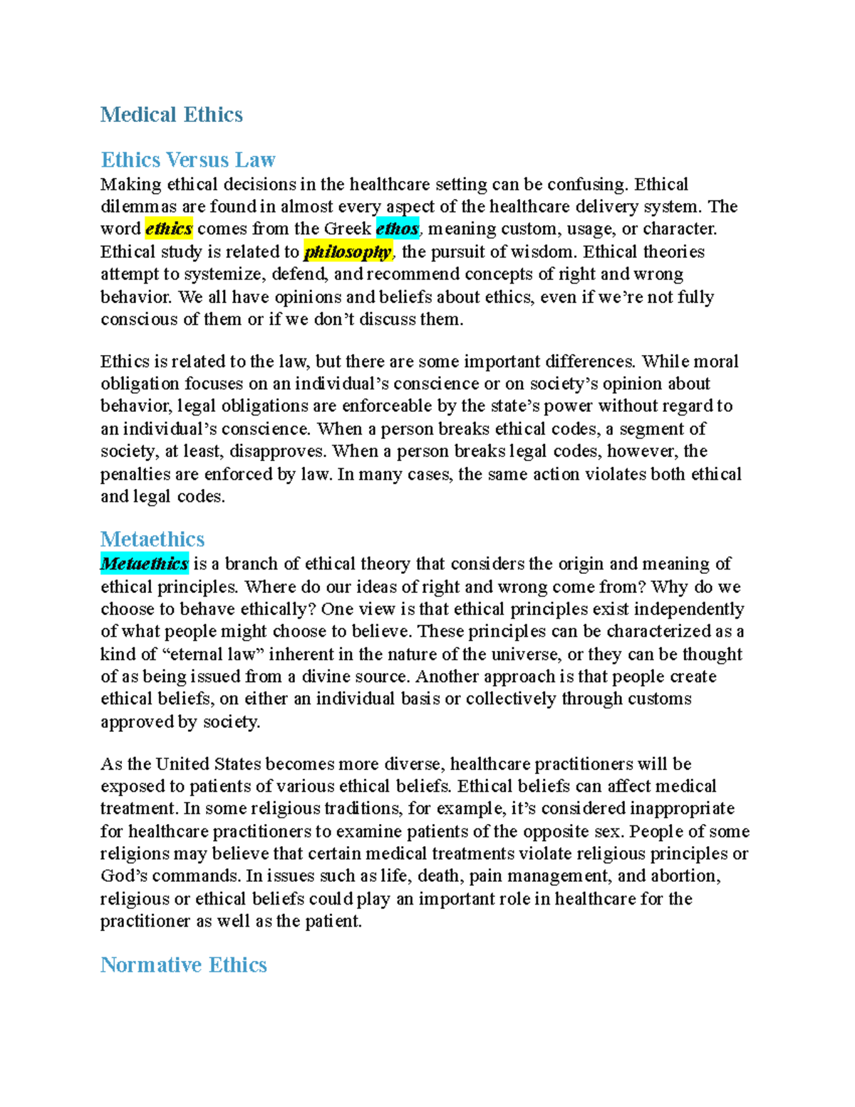 Medical ethics - Medical Ethics Ethics Versus Law Making ethical ...