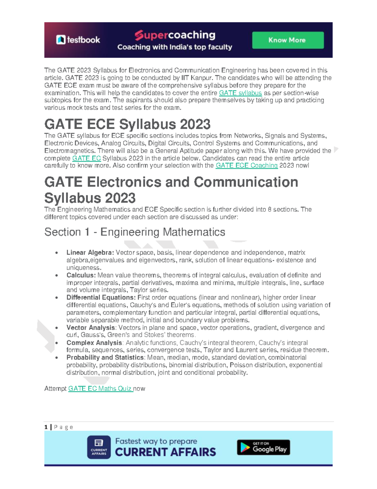 Gate ece syllabus c0e015f0 - The GATE 2023 Syllabus for Electronics and ...