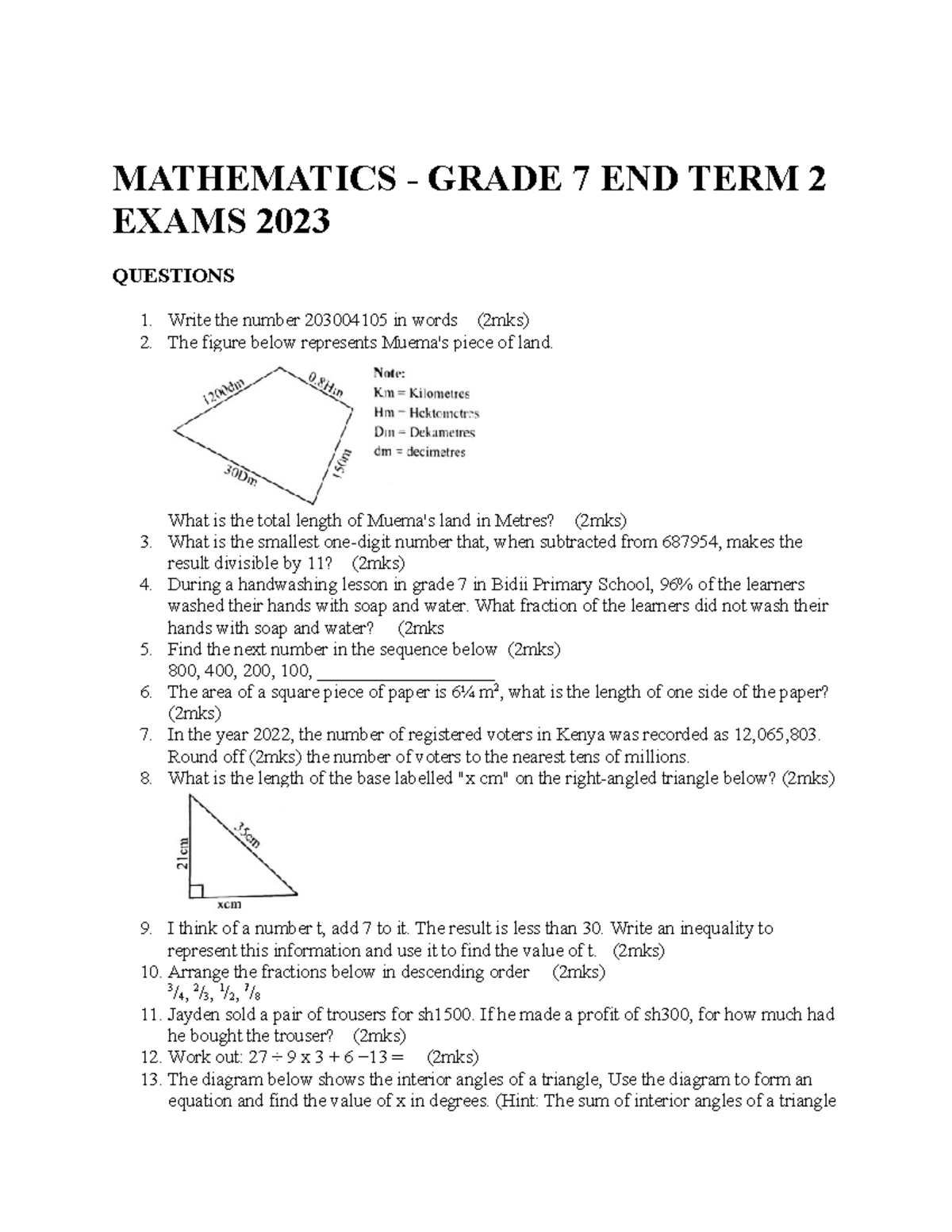Mathematics-G7 - Notes - MATHEMATICS - GRADE 7 END TERM 2 EXAMS 2023 ...