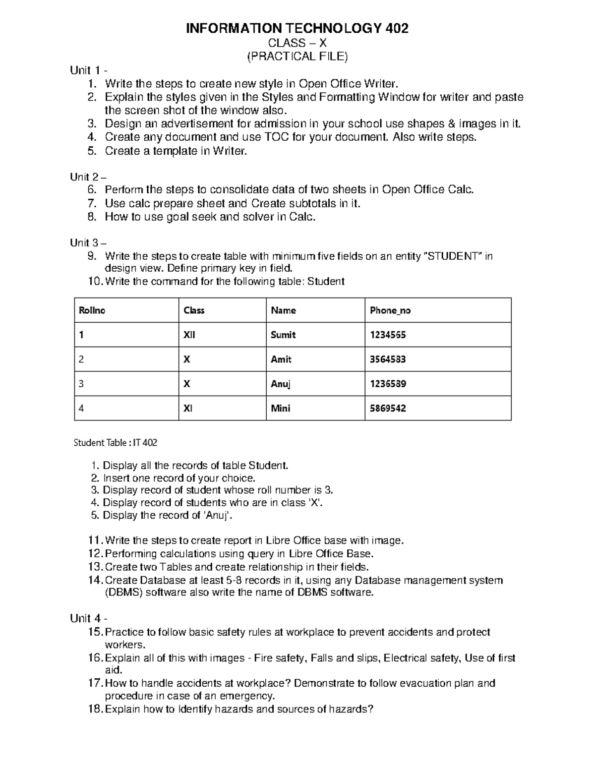 Practical class 10 - very nice app - INFORMATION TECHNOLOGY 402 CLASS – X (PRACTICAL FILE) Unit ...